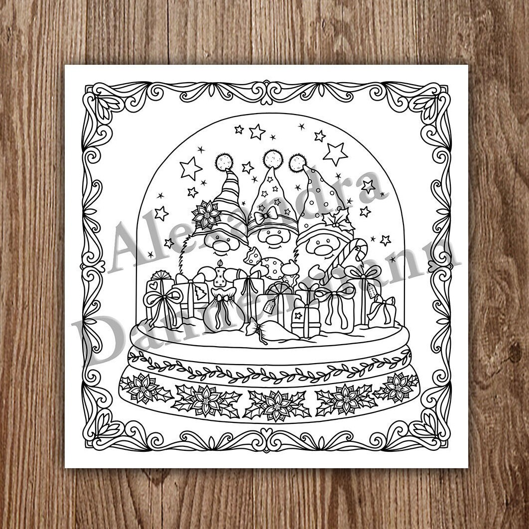 Printable Digital Coloring Page for Grownups MERRY CHRISTMAS - Etsy