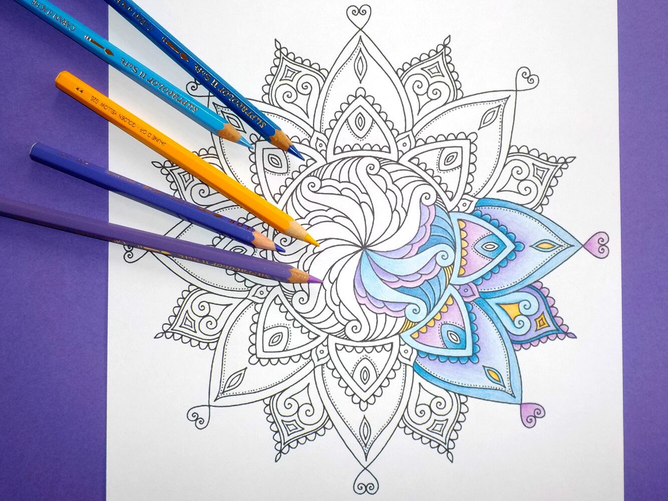 Printable Digital Coloring Page for Grownups MANDALA Adult | Etsy