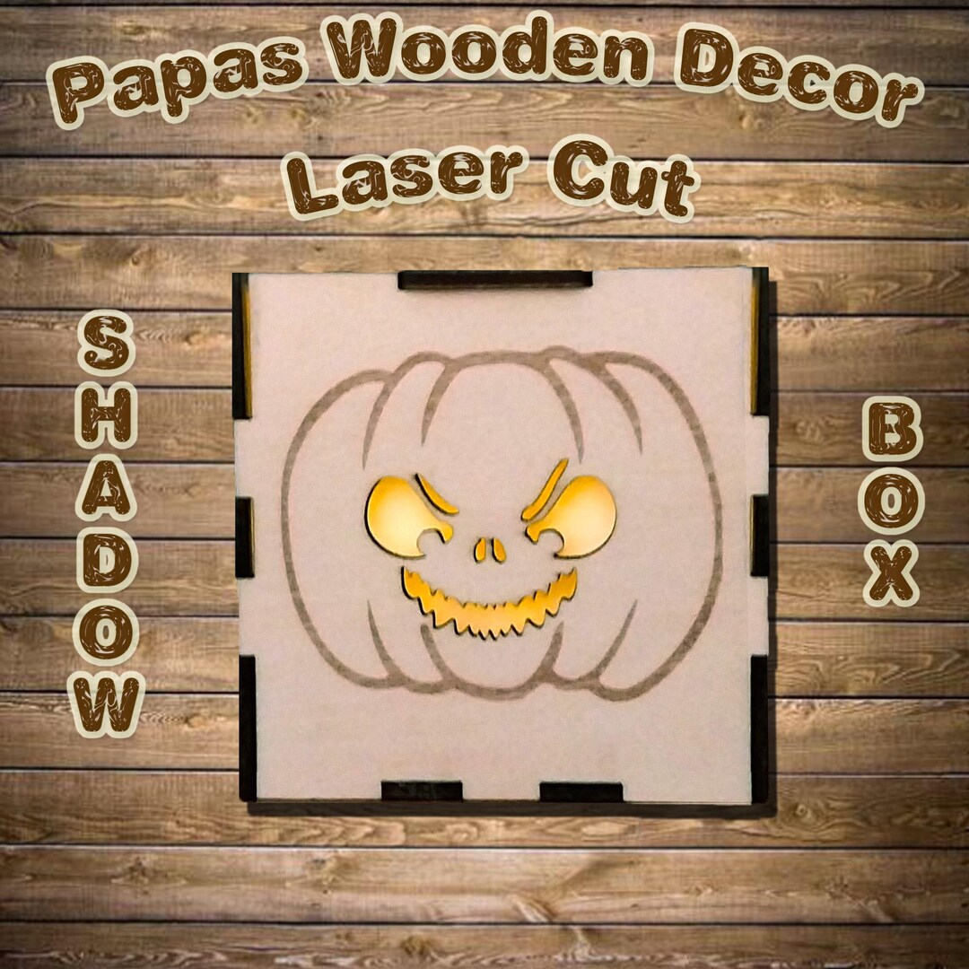 HSB-001 Halloween Shadow Box, Halloween Decor, Laser Cut, Wood Box ...