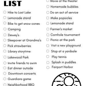 Family Fun Summer Bucket List Poster Editable PDF Download - Etsy
