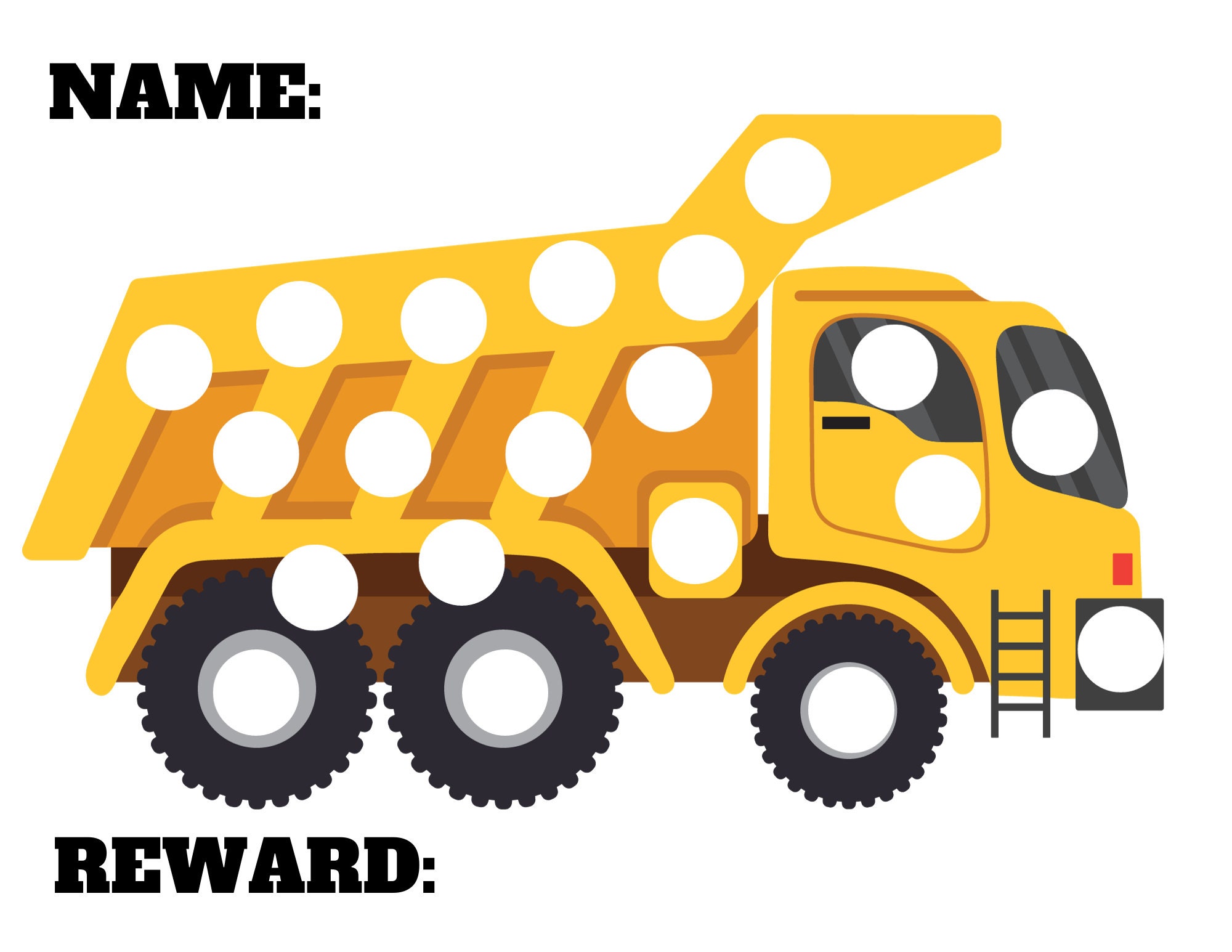 Simple Dump Truck Reward Chart for Kids--instant Download - Etsy