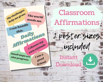 Classroom Poster - Daily Affirmations - Etsy