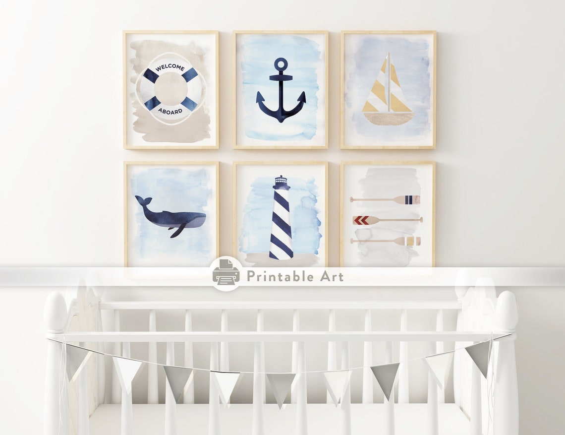 PRINTABLE Nautical Themed Nursery/kids Room 8"x10" Prints DIGITAL - Etsy