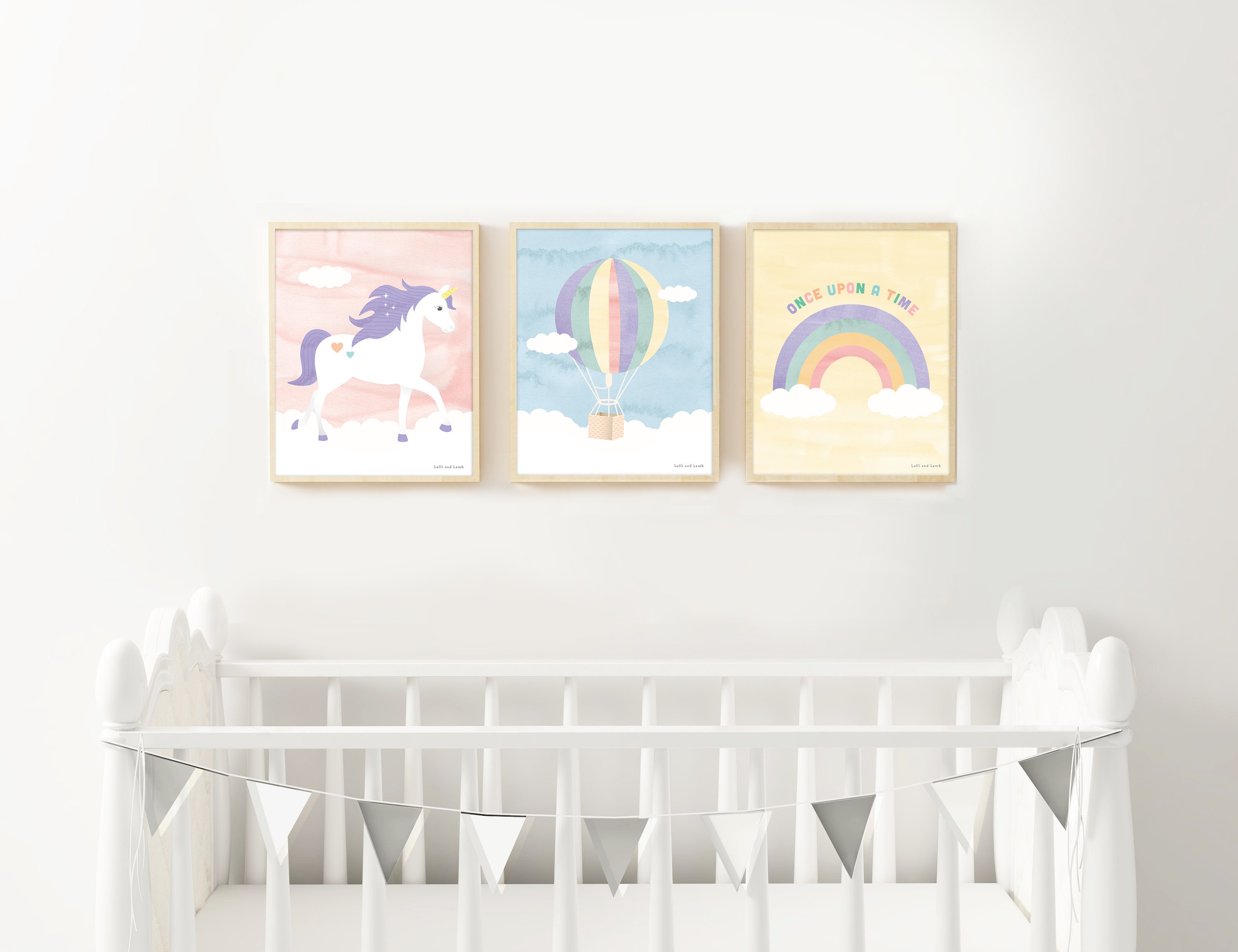 PRINTABLE Princess Rainbow Unicorn Themed Nursery/kids Room Prints, 8 ...