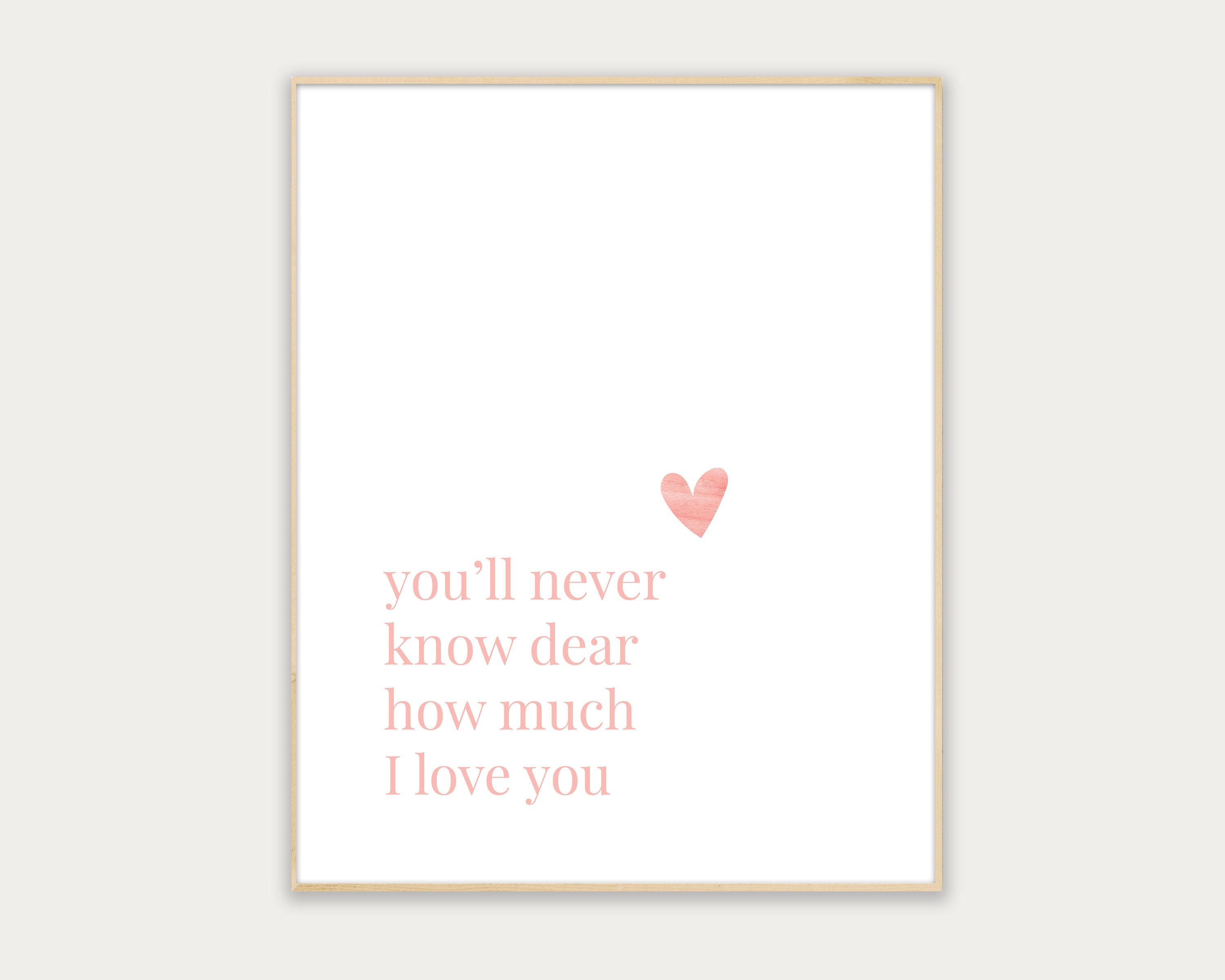 PRINTABLE Blush Pink Love Themed Pink Nursery/kids Room Wall Art 8"x8 ...