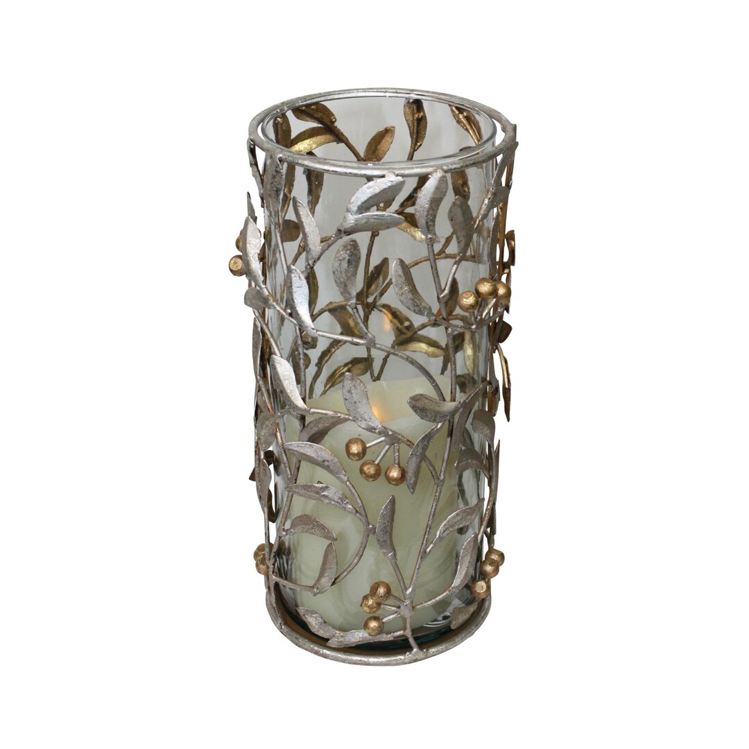 Silver & Gold Leaf Berry Hurricane - Etsy