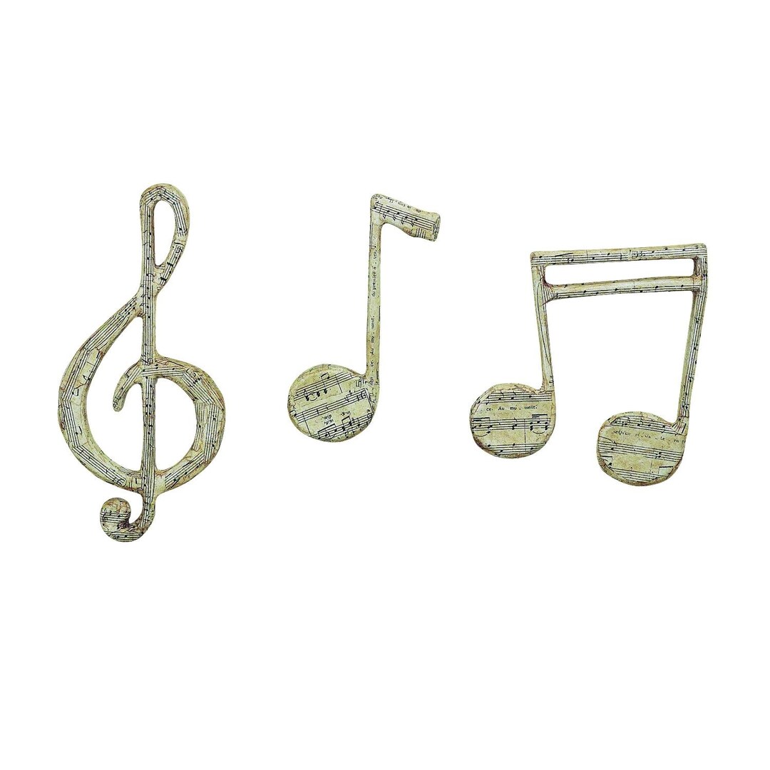 Whimsical Paper Mache Musical "notes" Wall Decor Set of 3 - Etsy