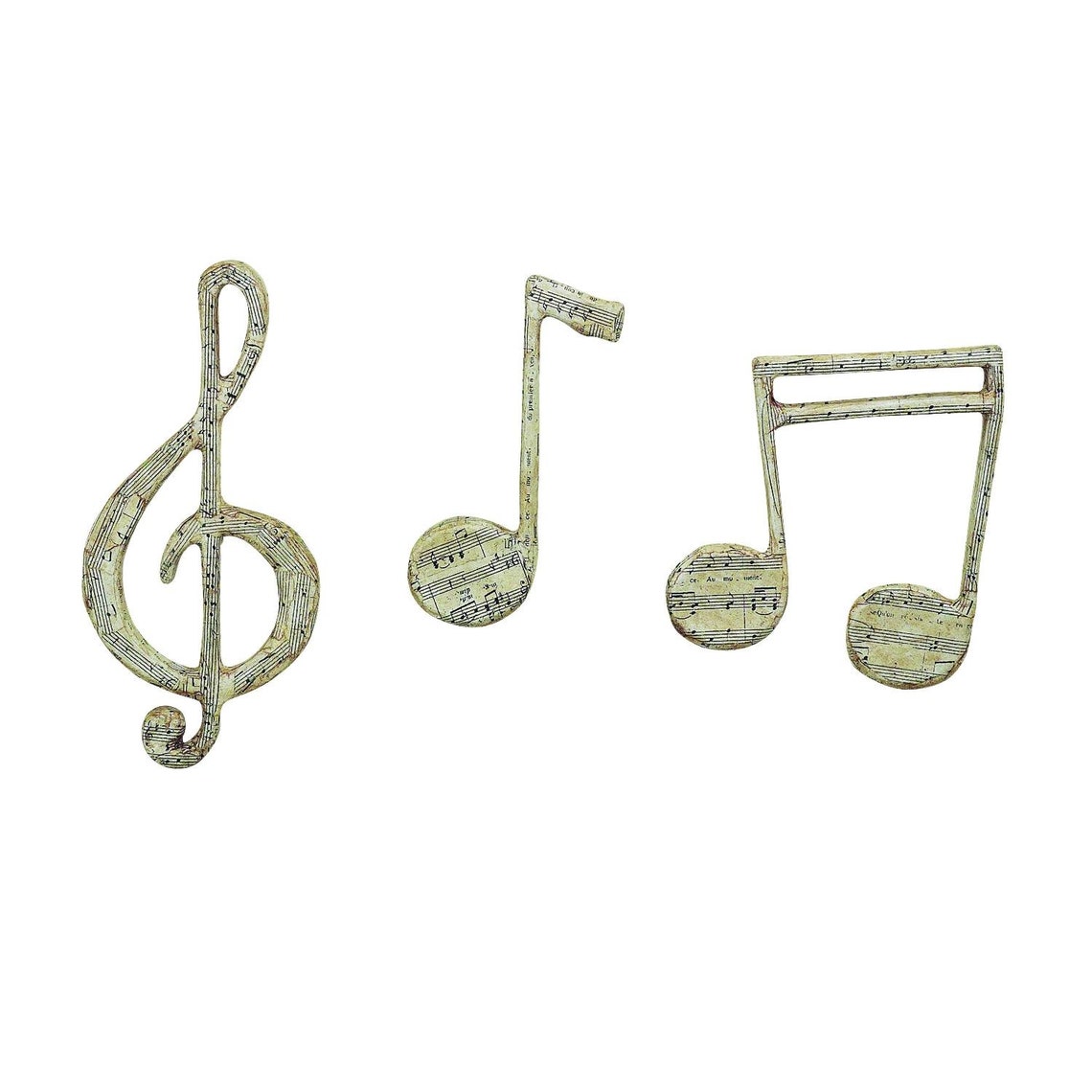 Whimsical Paper Mache Musical "notes" Wall Decor Set of 3 - Etsy