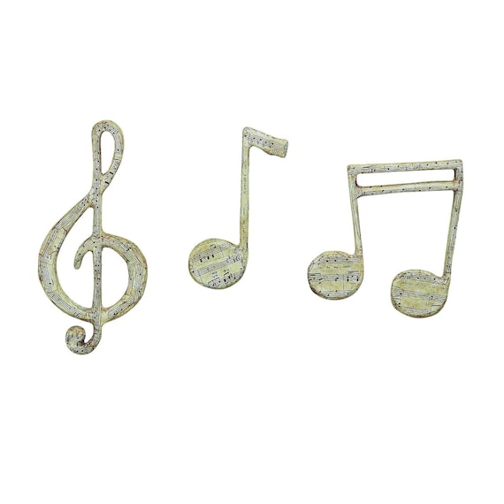 Whimsical Paper Mache Musical notes Wall Decor Set | Etsy