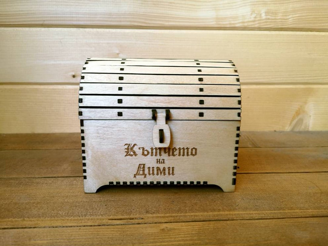 Handmade Wooden Jewelry Box With Engraved Name on the Front Side and ...