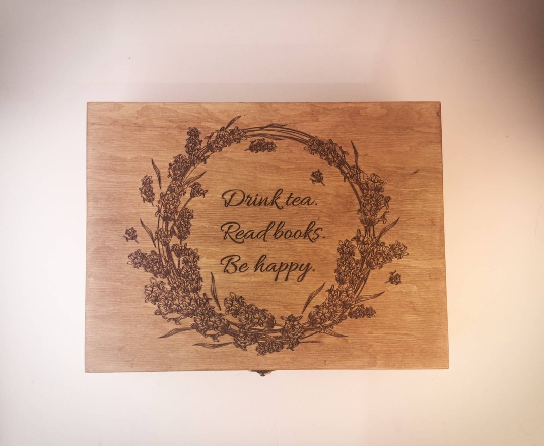 Custom Engraved Tea Box With 12 Compartments , Custom Tea Storage ...