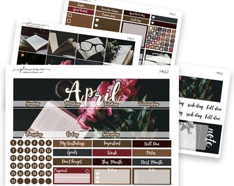 April Floral Monthly View Kit for Use in the Penny Weeks Planner - Etsy