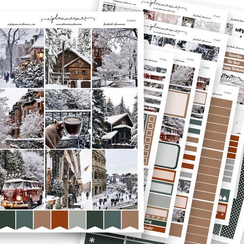 Winter Hygge Planner Box Photography Stickers 005 | Etsy