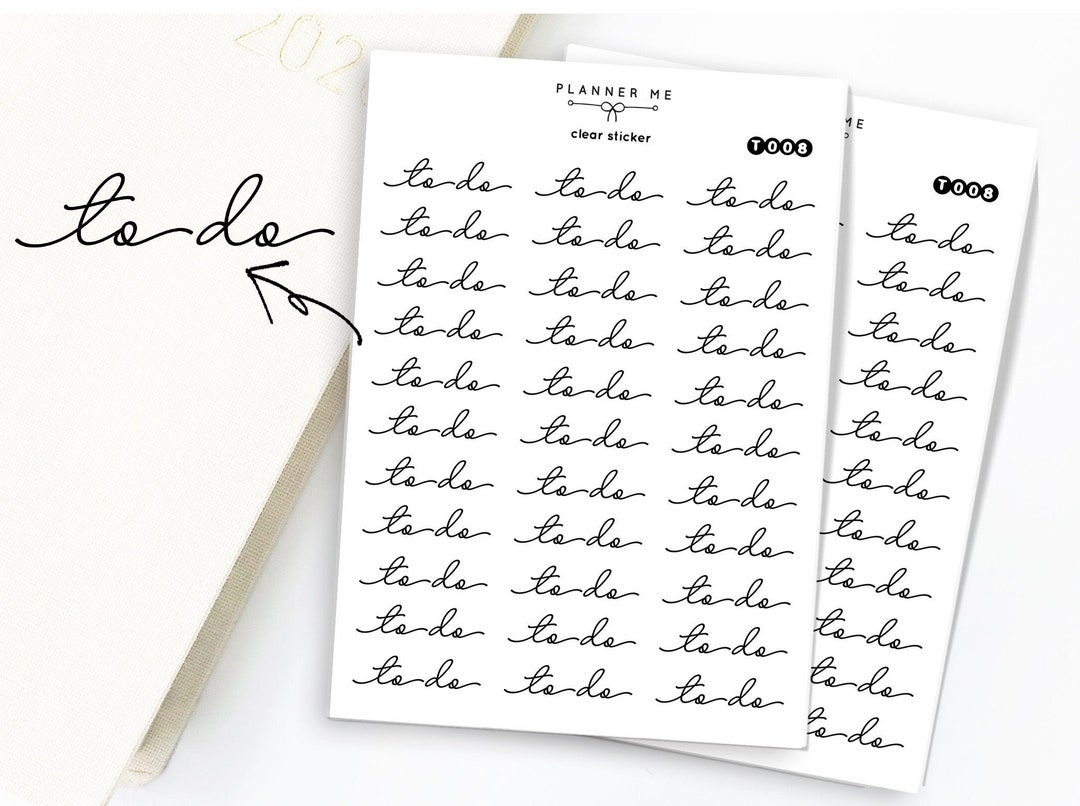 TO DO Clear Stickers to Do Stickers to Do Sticker Planner Stickers - Etsy