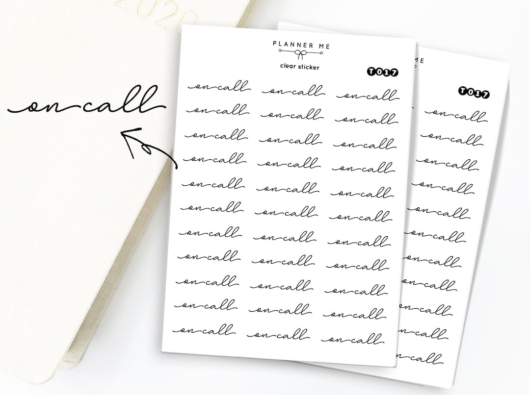 ON CALL Clear Stickers on Call Stickers on Call Sticker Planner ...