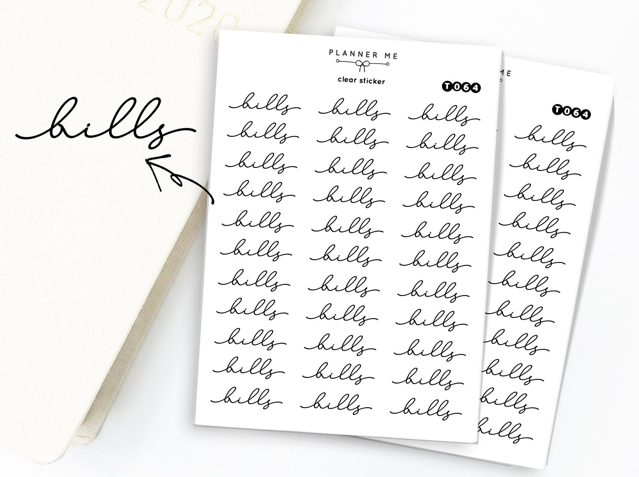 Paper, Party & Kids Labels, Stickers & Tags CLEAR Hand-lettering ...