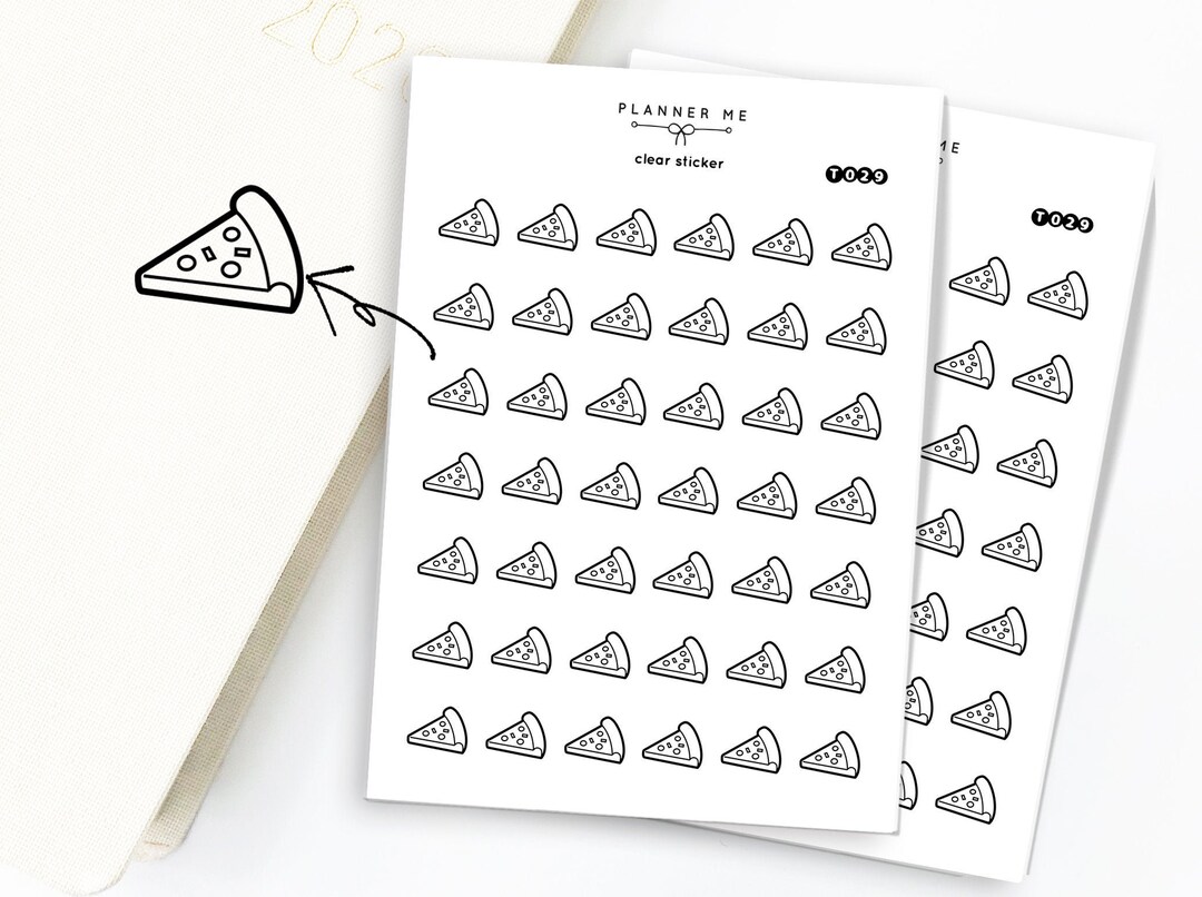 PIZZA Clear Stickers Food Stickers Fast Food Sticker Bullet Journal ...