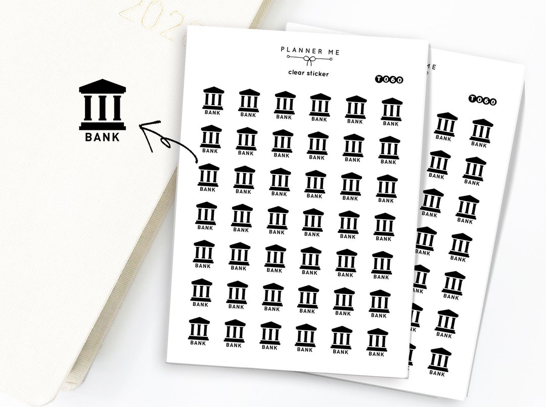 BANK Clear Stickers Deposit Stickers Money Deposit - Etsy 日本