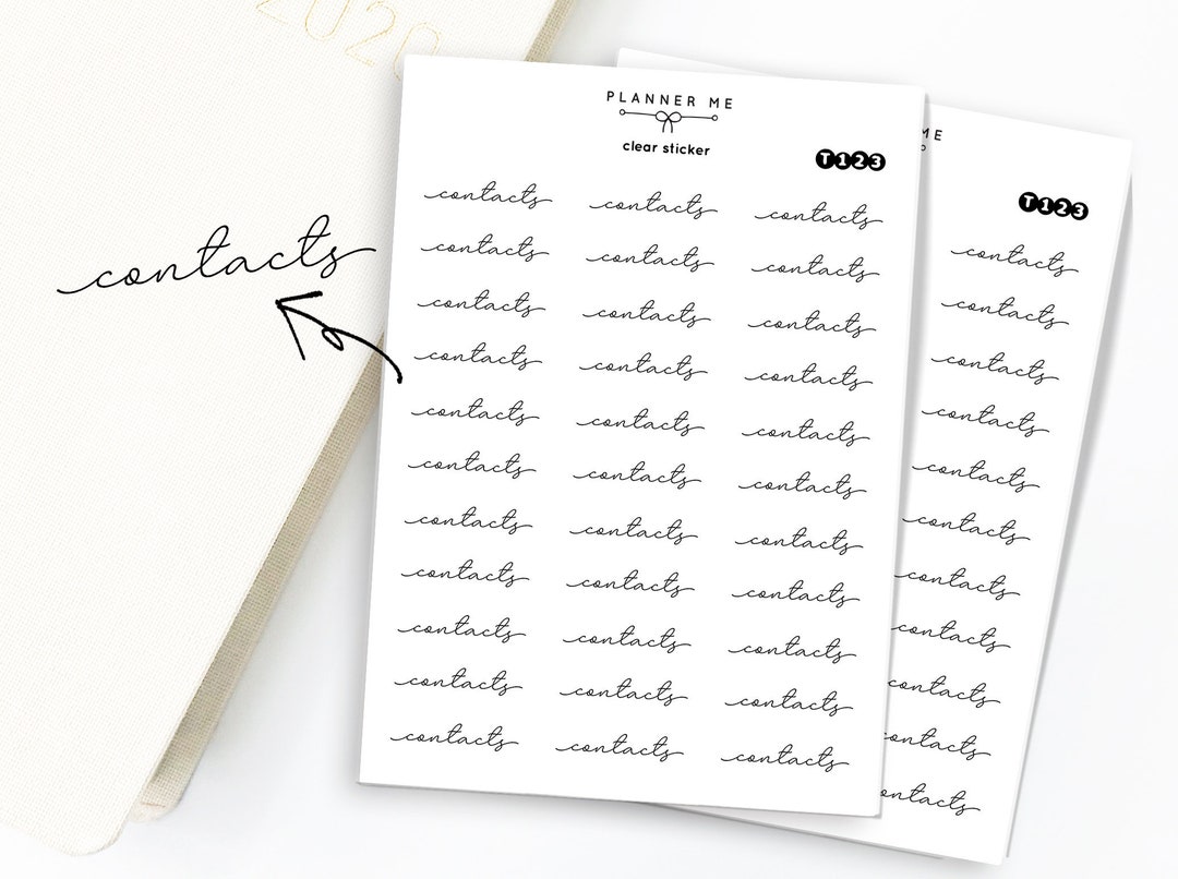 CONTACTS Clear Stickers Eye Contacts Stickers Contacts - Etsy