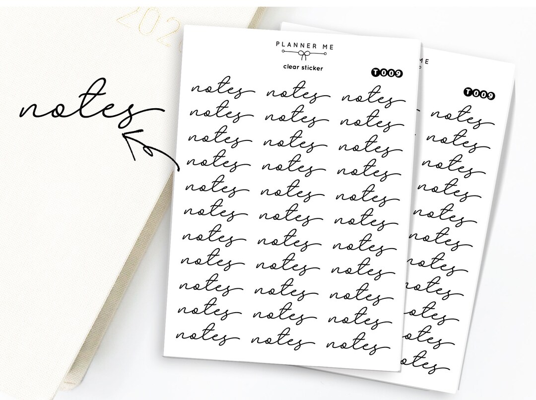 NOTES Clear Stickers Notes Stickers Notes Sticker Planner Stickers ...