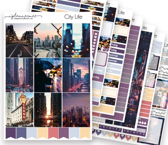 City Life DELUXE KIT Planner Sticker Erin Condren Planner | Etsy