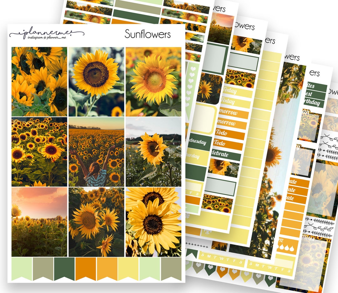 The Sunflowers DELUXE KIT Planner Sticker Erin Condren Planner Weekly ...