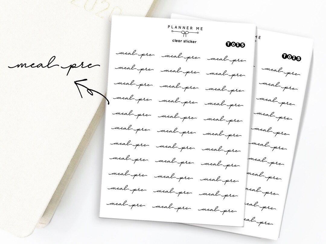 MEAL PRE Clear Stickers Meal Pre Stickers Meal Pre Sticker Planner ...