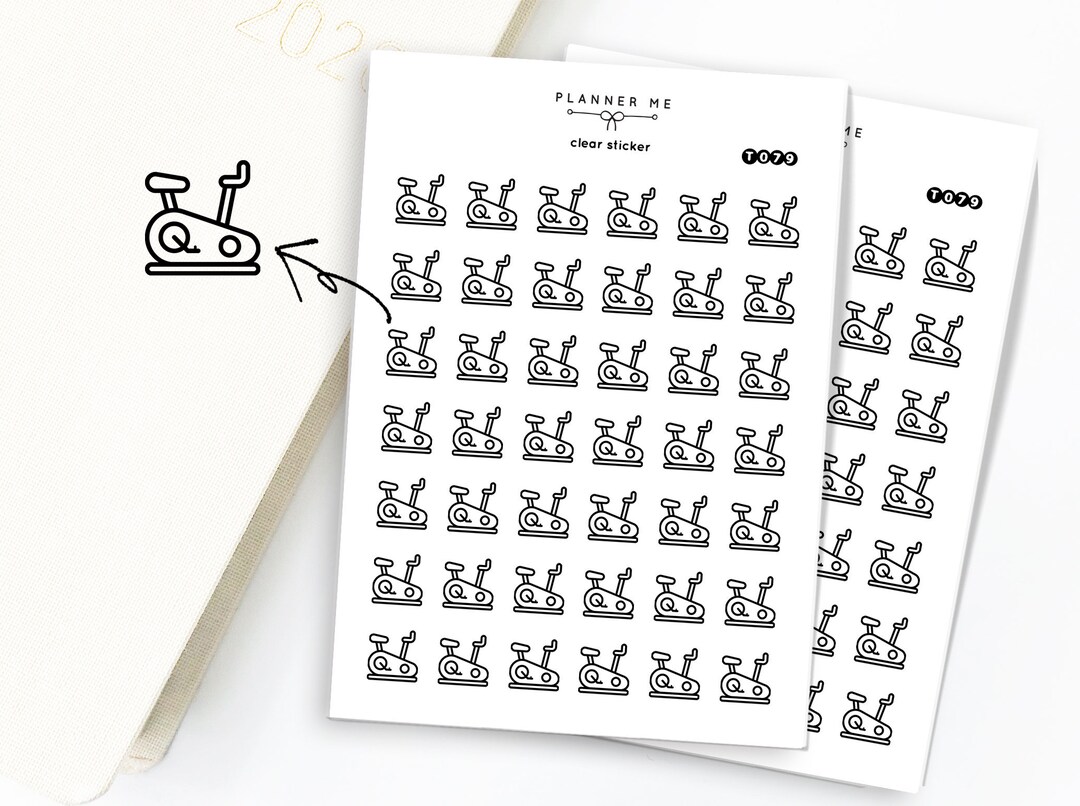 EXERCISE BIKE Clear Stickers Elliptical Stickers Fitness Stickers ...