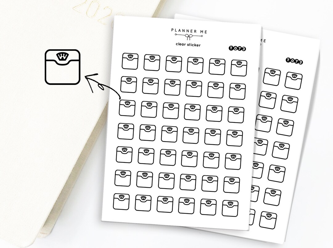 SCALE Clear Stickers Weight Scale Stickers Fitness Stickers Diet ...