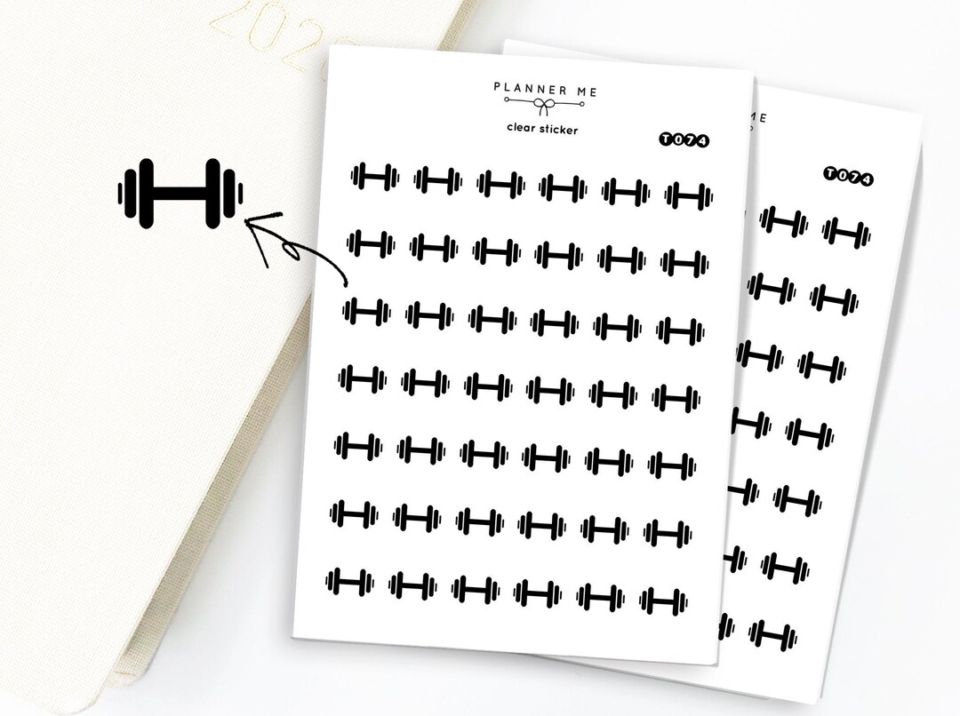 WEIGHTS Clear Stickers Hand Weights Stickers Fitness - Etsy
