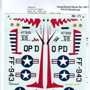 Superscale 48-171 1/48 Scale North American P-51 Mustang Model Airplane ...