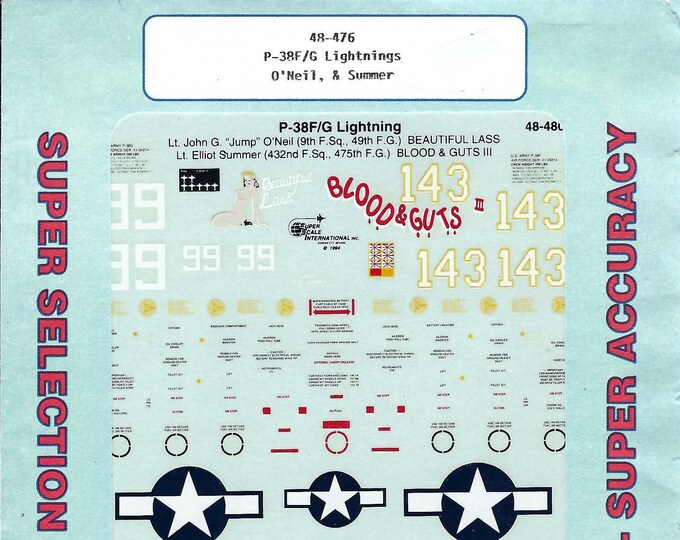 Superscale 48-476 1/48 Scale Lockheed P-38 Lightning Model Airplane ...