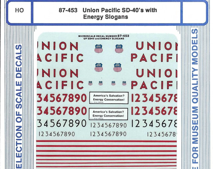 Microscale 87-453 HO Scale Union Pacific Sd40's With Energy Slogans Model Train Decals - Etsy