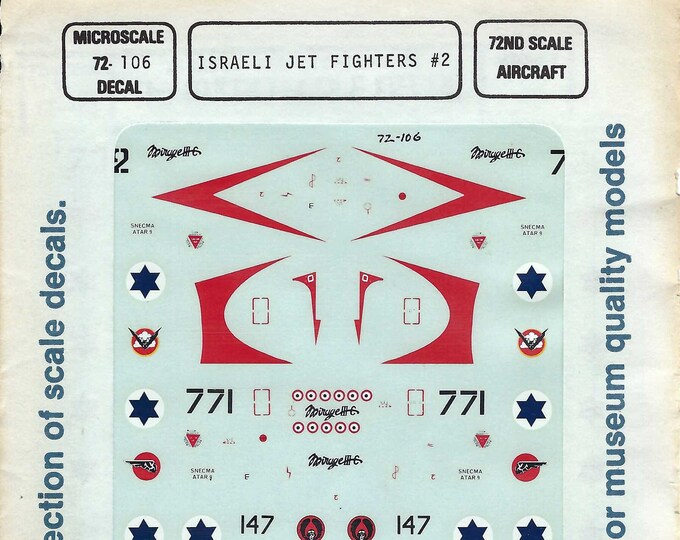Microscale 72-106 1/72 Scale Israeli Jet Fighters #2 Model Airplane ...