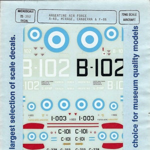 Microscale 72-352 1/72 Scale Aircraft of the Argentine Air Force Model ...
