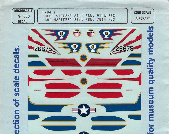 Microscale 72-330 1/72 Scale Republic F-84 Thunderjet Model Airplane ...