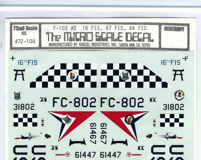 Microscale 72-108 1/72 Scale Convair F-102 Delta Dagger Model Airplane ...