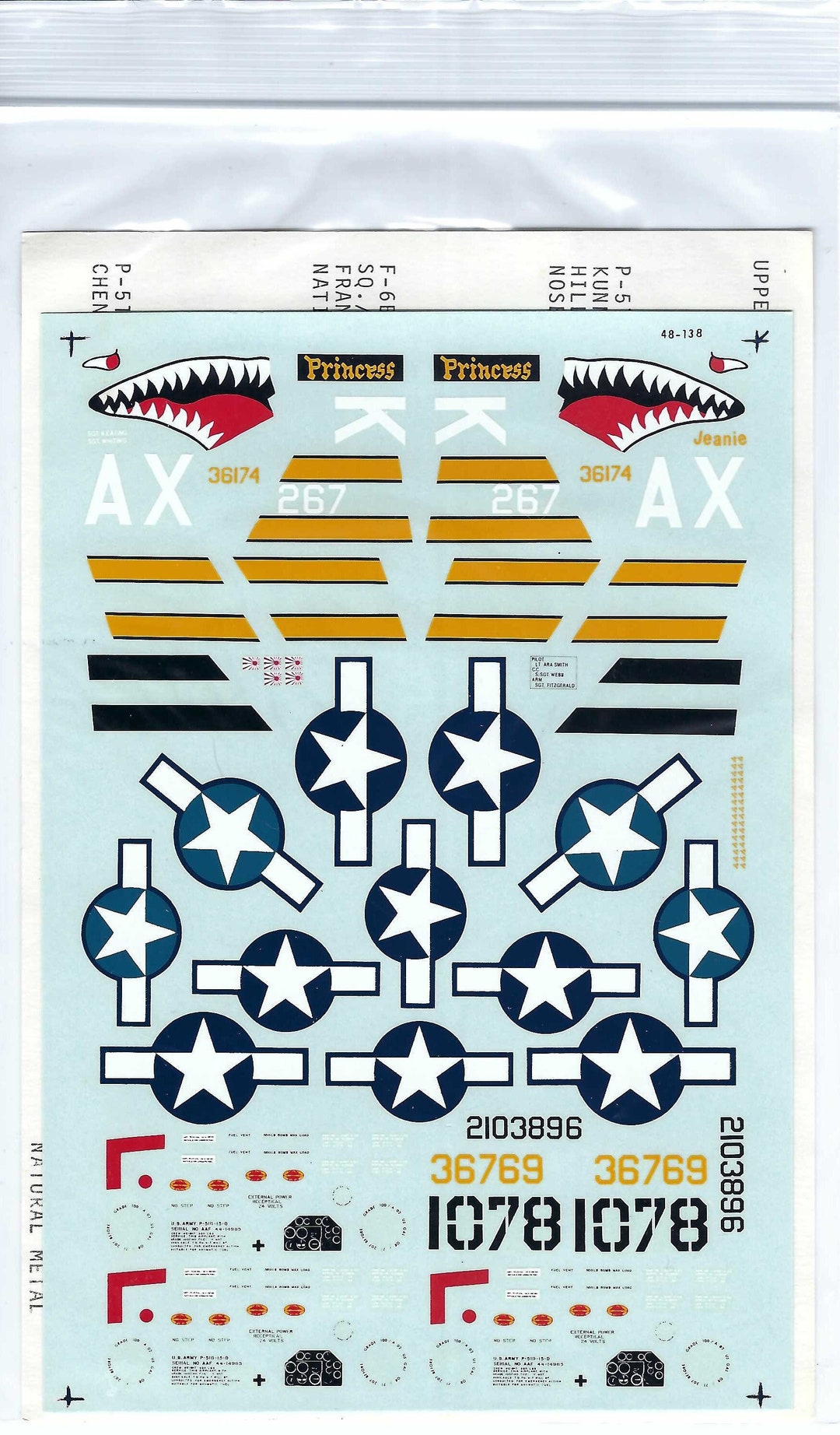 Microscale 48-138 1/48 Scale North American P-51 Mustang Model Airplane ...