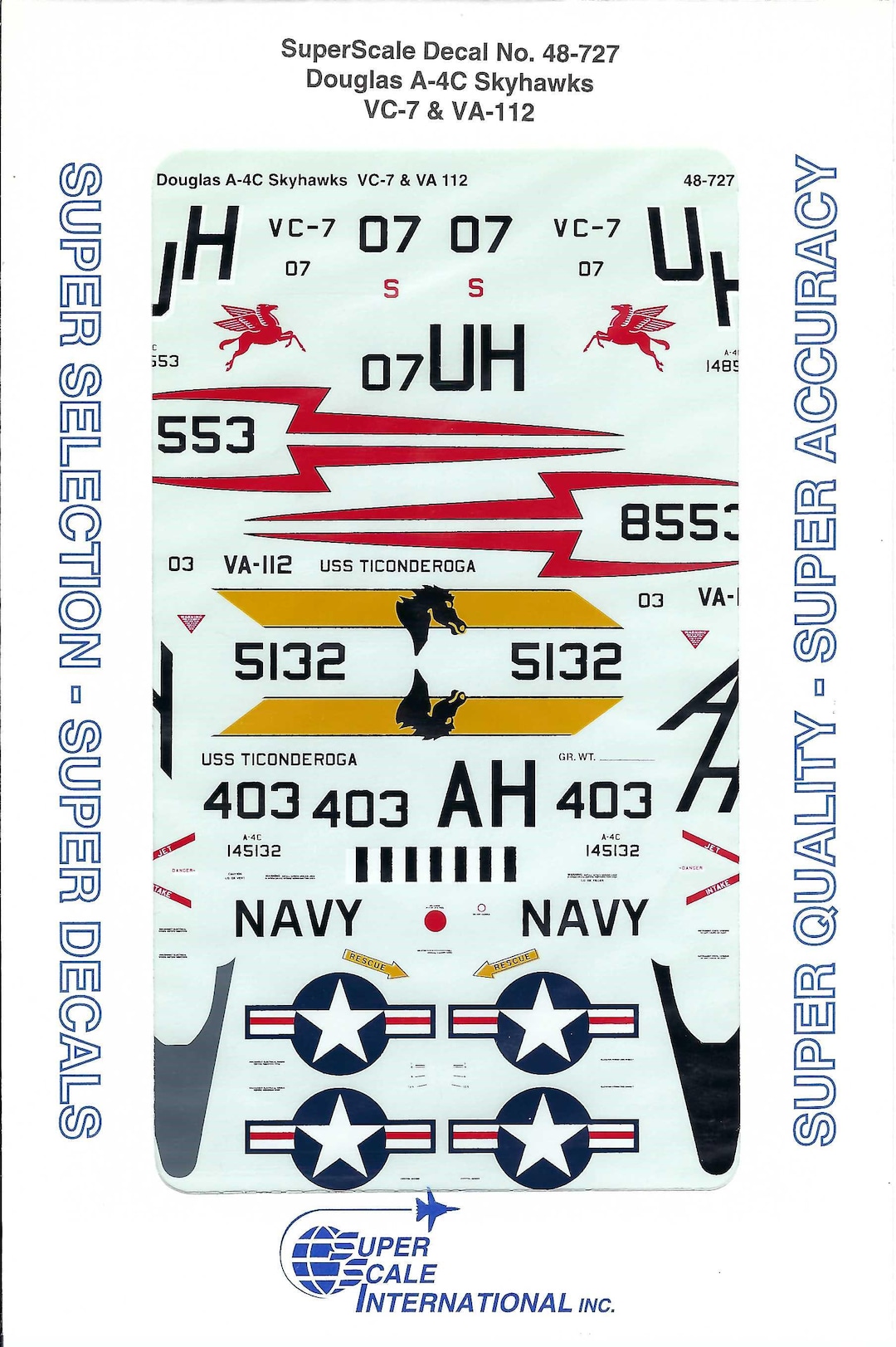Superscale 48-727 1/48 Scale Douglas A-4C Skyhawk Model Airplane Decals ...