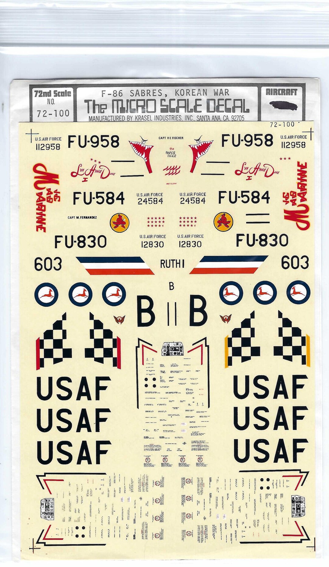 Microscale 72-100 1/72 Scale North American F-86 Sabre Model Airplane ...