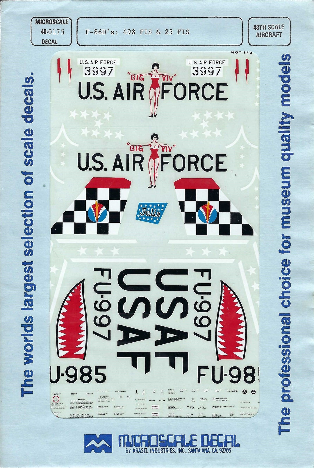 Microscale 48-175 1/48 Scale North American F-86 Sabre Model Airplane ...