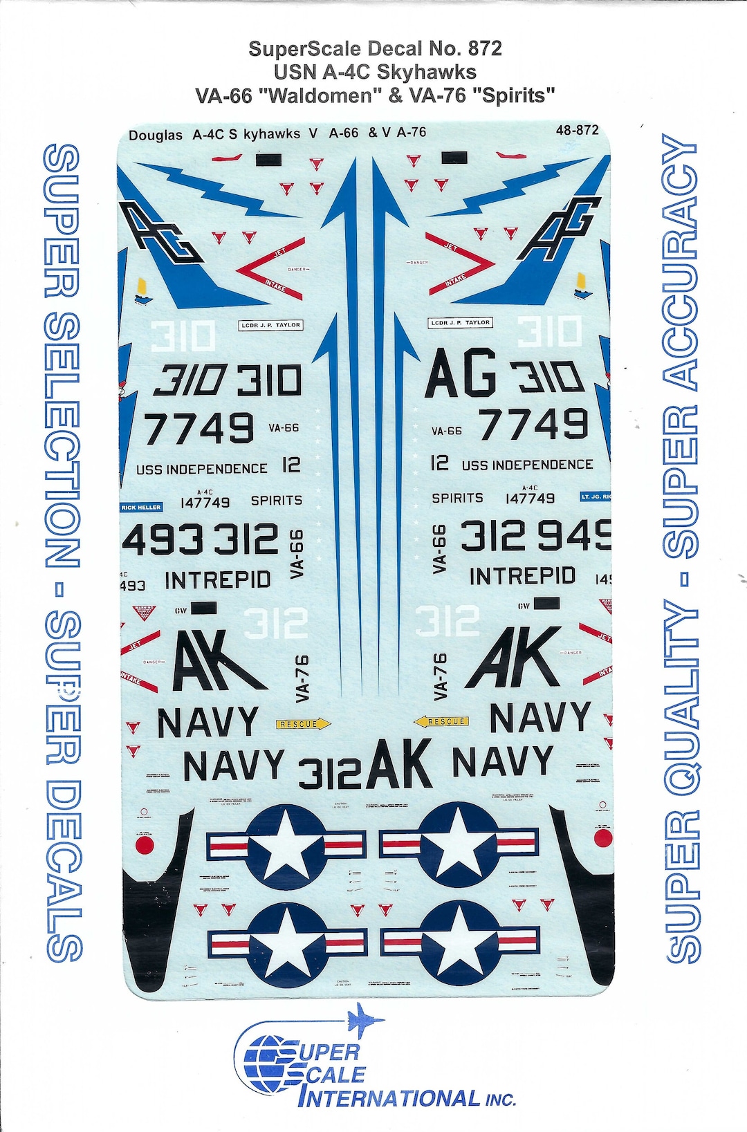 Superscale 48-872 1/48 Scale Douglas A-4 Skyhawk Model Airplane Decals ...