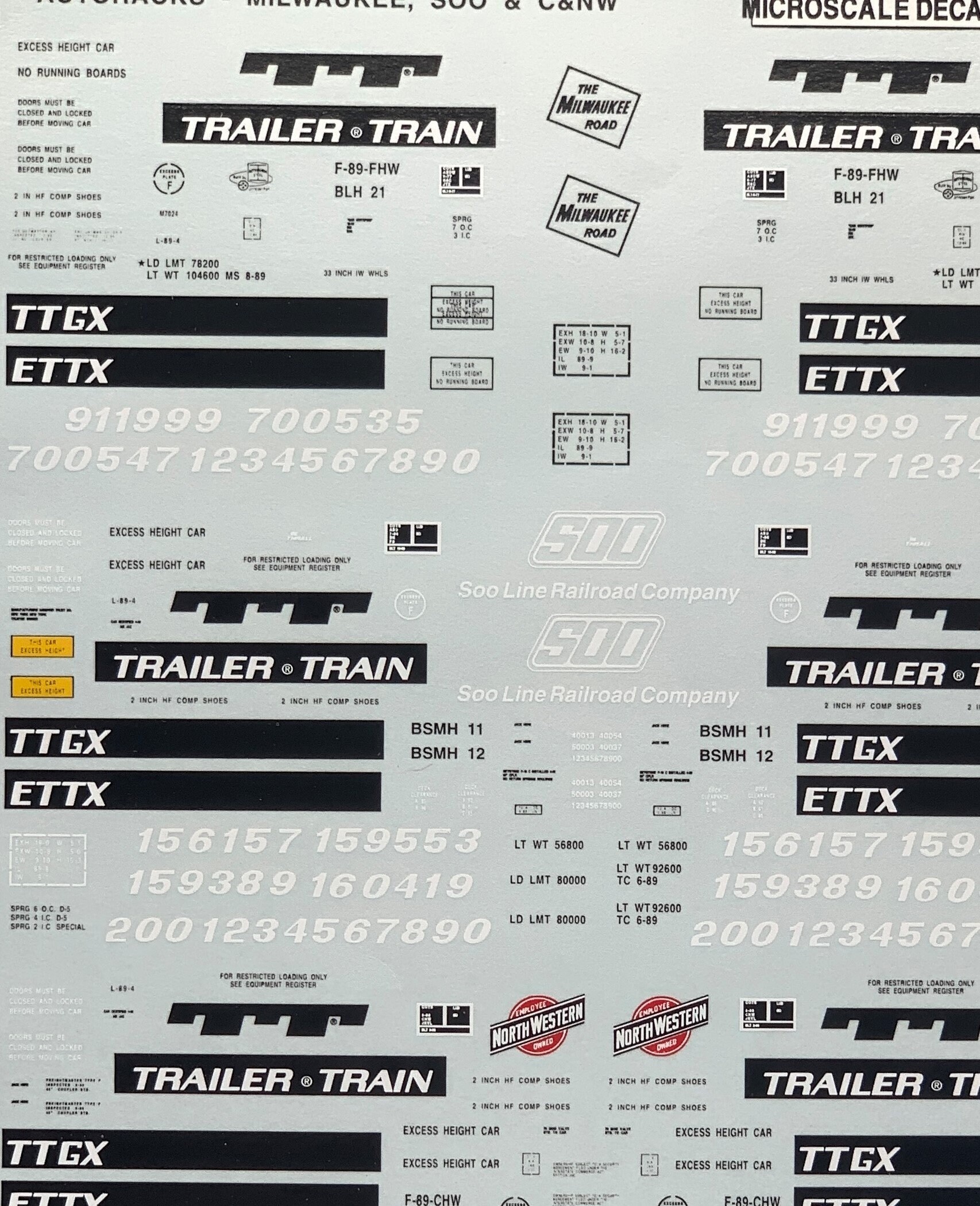 Microscale 87-692 HO Scale TTX Trailer Train Auto Racks for Milwaukee ...