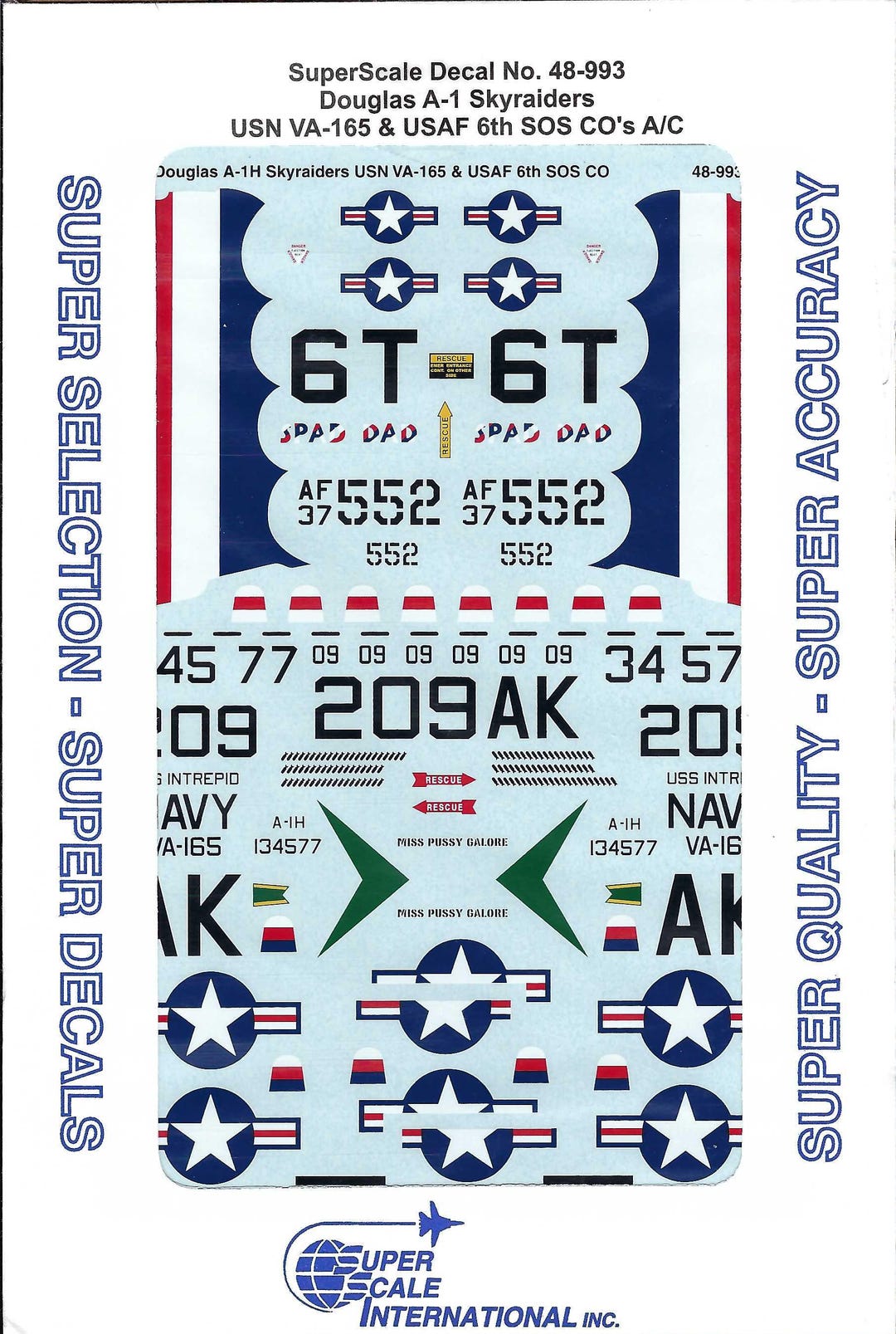 Superscale 48-993 1/48 Scale Douglas A-1H Skyraider Model Airplane ...