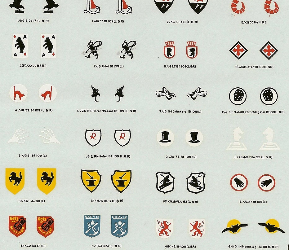 Superscale 48-89 1/48 Scale World War II German Luftwaffe Unit Insignia ...