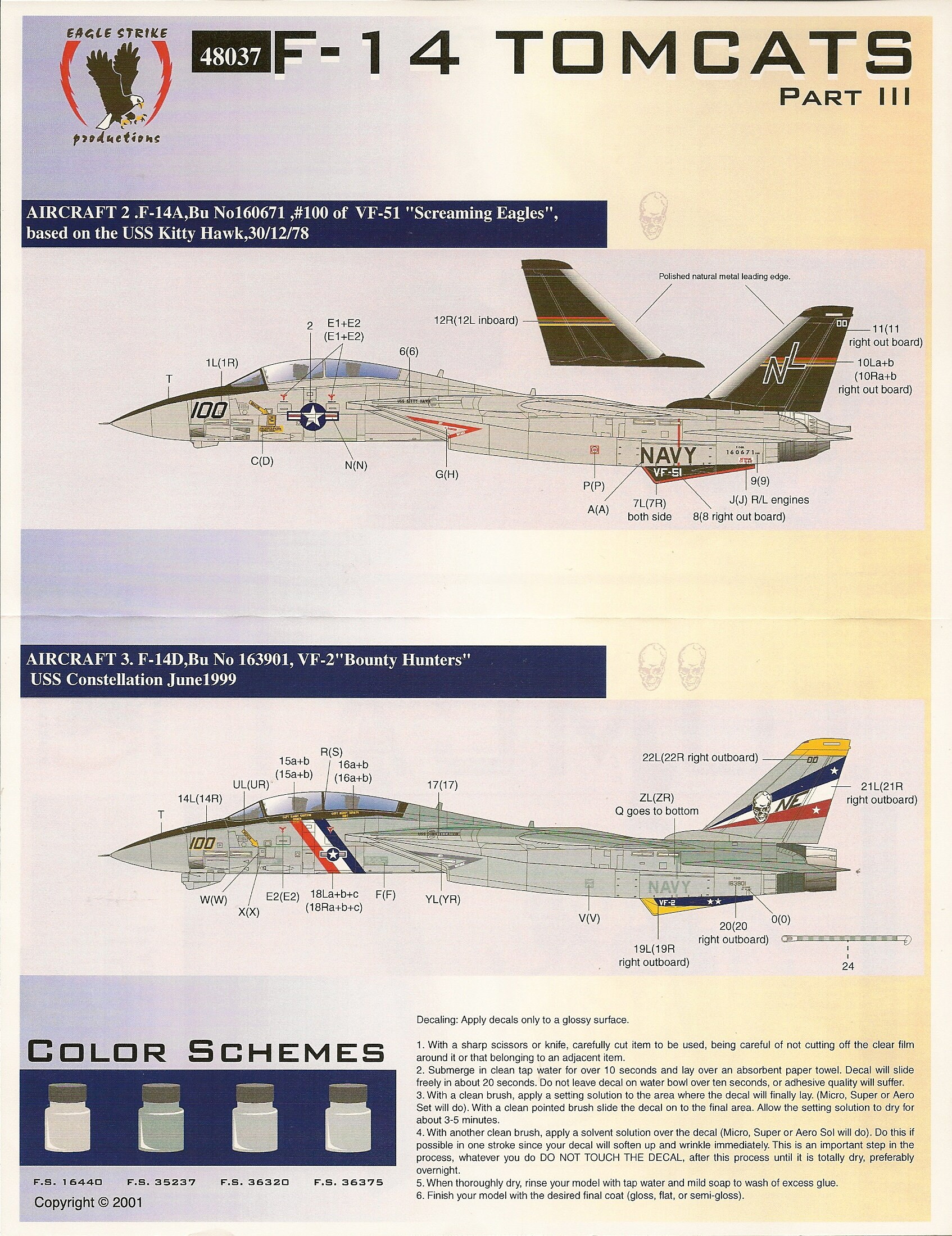 Eagle Strike 48-037 1/48 Scale F-14 Tomcats Part III Model Airplane ...