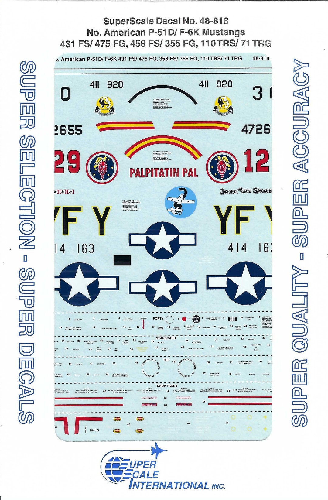 Superscale 48-818 1/48 Scale North American P-51D / F-6K Mustang Model ...