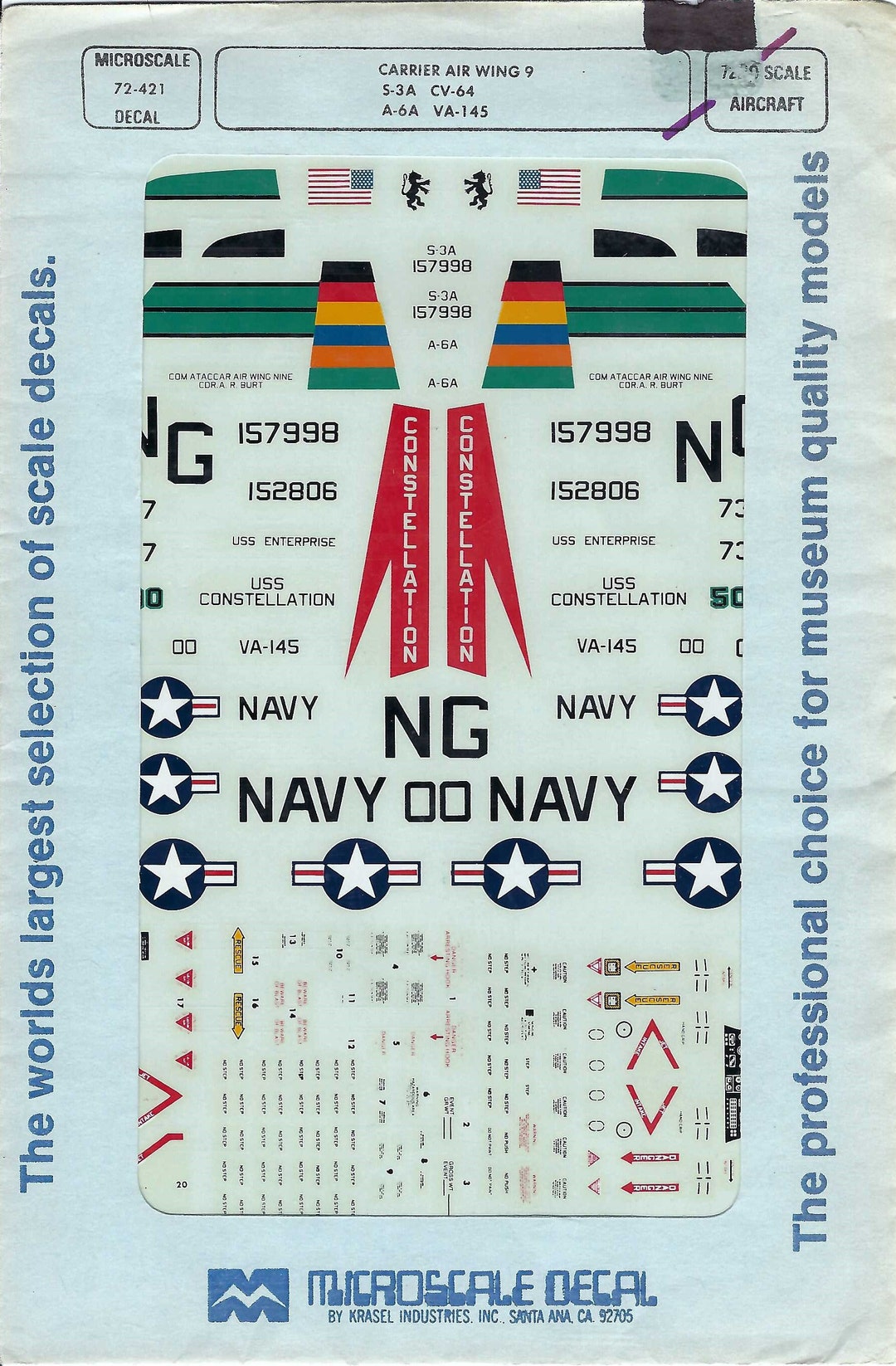 Microscale 72-421 1/72 Scale Aircraft of Carrier Air Wing 9 (CVW-9 ...