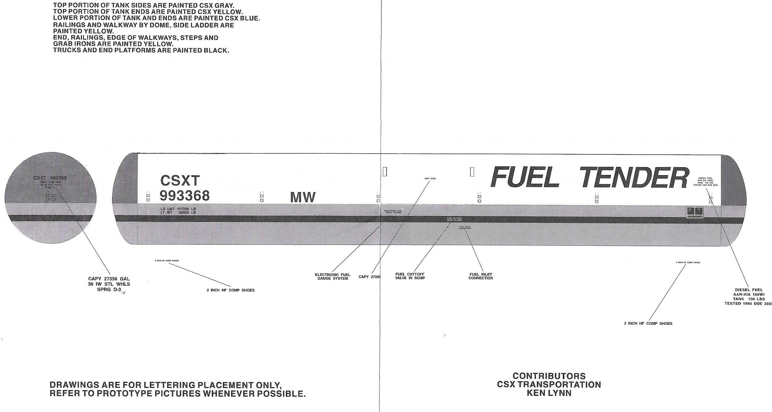 Microscale MC-4184 HO Scale CSX Fuel Tenders 1995 Model Train Decals - Etsy