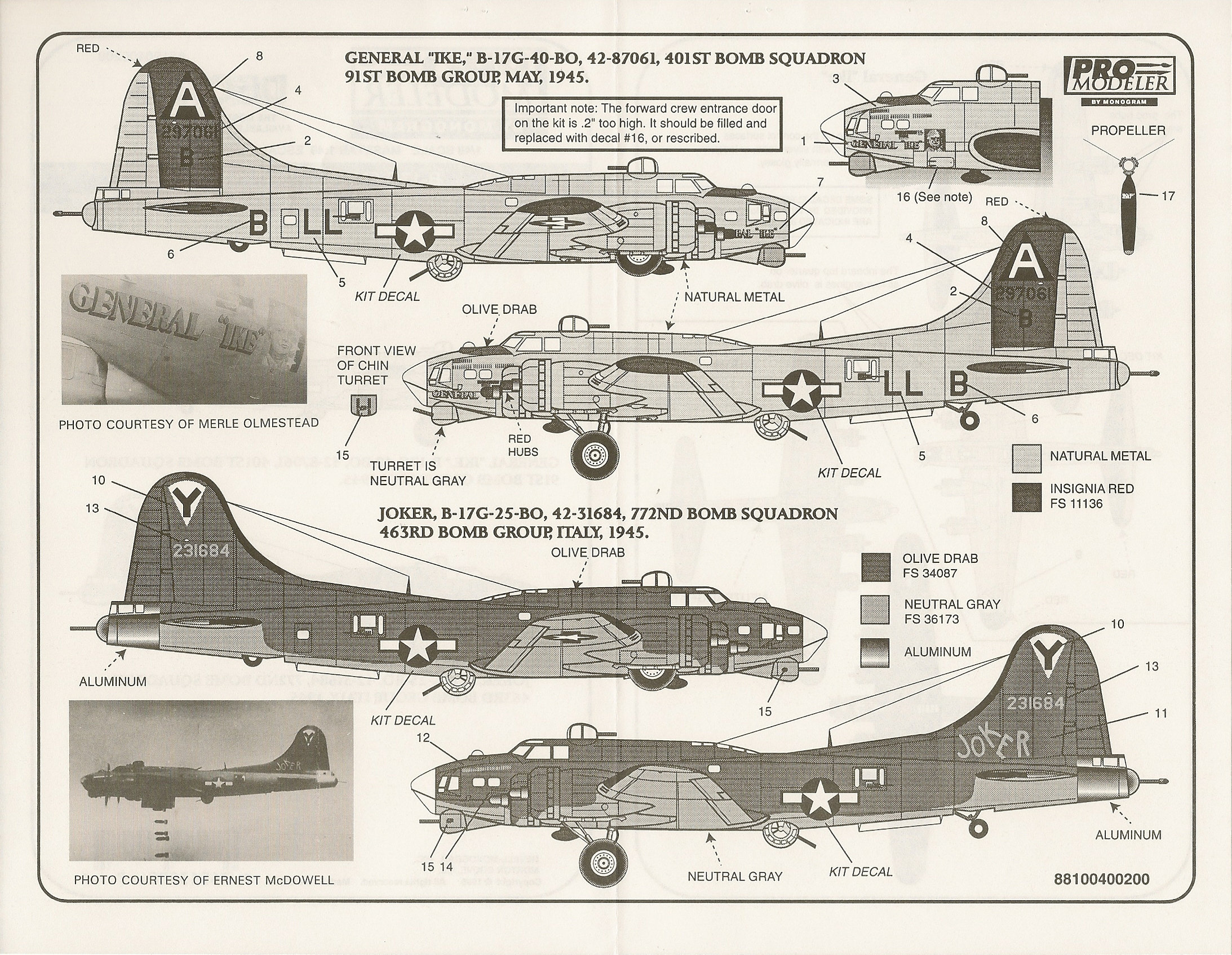 B 17 Bomber Decals